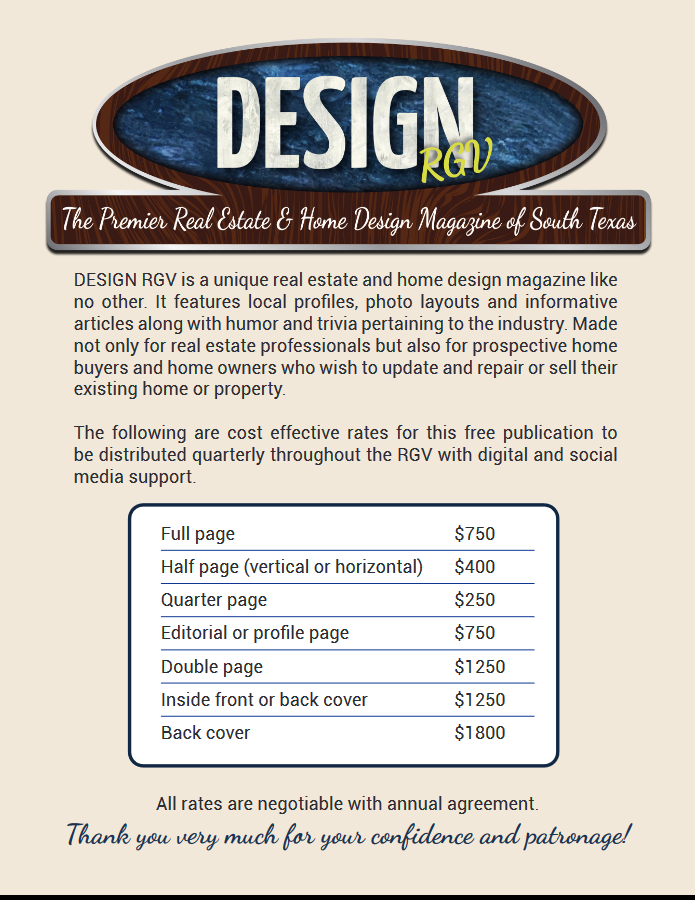 Design RGV – The Premier Real Estate & Home Design Magazine of South Texas